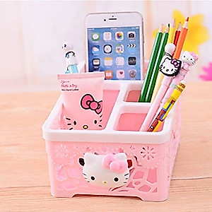 WQURC New Pink Cute Kitty Storage Box Multi Purpose Storage Box Basket