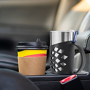 SHTCSZBA Handler for 20 oz Tumbler, Anti Slip Silicone Tumbler Grip Protective Sleeve Cover With Handle for Yeti Rambler Travel Mug Cup (20oz Purple)