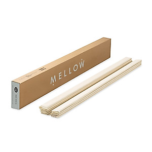 Mellow Fabric Covered Wood Slats, Bunkie Board Mattress Support, Box Spring or Bed Slat Replacement, Queen, Beige