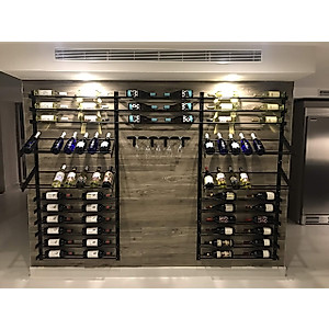 VintageView Wall Series-Stemware Wall Mounted Wine Glass Rack (Chrome Plated) Stylish Modern Wine Storage with Label Forward Design