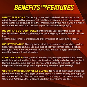 Martins Viper RTU Insecticide Indoor Outdoor Powerful Bug Repellent pest Control Home Defense Insecticide Insect Control Solutions Available with Premium Quality Centaurus AZ Gloves 1 Gal