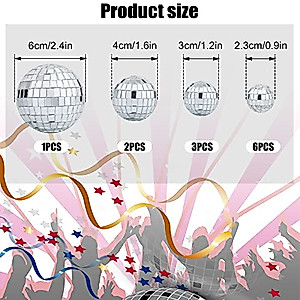12pcs Disco Ball Cake Toppers, 4 sizes disco ball cake topper sliver Disco Theme Accessories for Birthday Cake Party 70s Theme Party Favor Cake Disco Ball Party Decorations