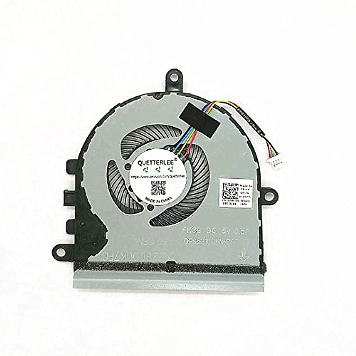 QUETTERLEE Replacement New Laptop CPU Cooling Fan for Dell Inspiron 3533 3583 3593 3585 5593 5594 3501 3505 vostro 3400 3401 3500 2021 3583 3584 Series 07MCD0 DFS531005MCOT FK39 PB7806S05HN2 DC5V Fan