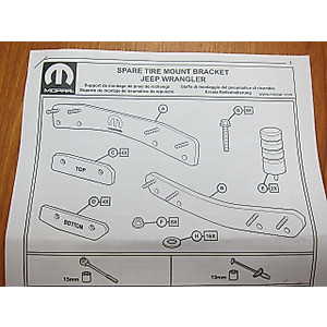Jeep Wrangler JL Oversized Spare Tire Mounting Bracket Kit Mopar OEM