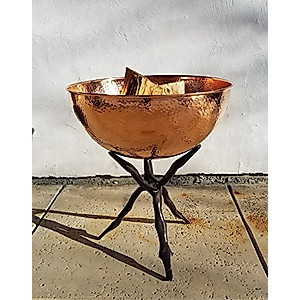 Passage FP-23-HC-CS Fire Pit & Collapsible Stand, Hammered Copper