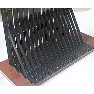 16 Pack L11" x H 8" Black Heavy Duty Shelf Brackets with Screws Metal Shelf Brackets Shelf Support Angle Brackets for Shelves L Brackets Heavy Duty Floating Shelf Brackets