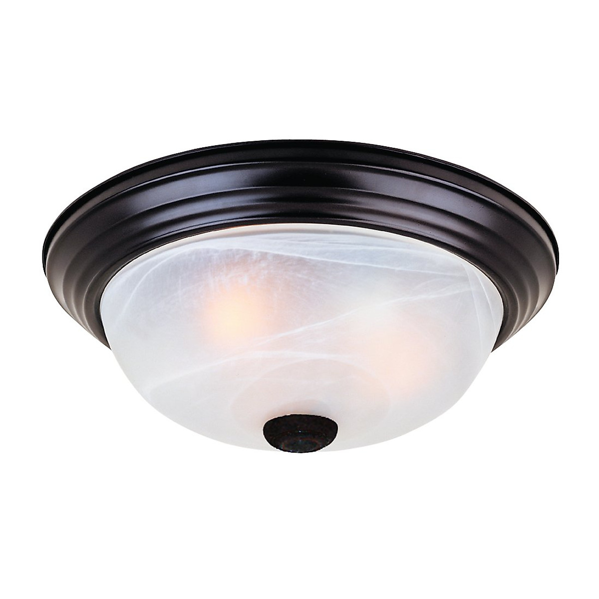 Designers Fountain 11 inch, Modern 2-Light Flush Mount Ceiling Light Fixture, Alabaster Glass Shade, for Bedroom, Hallway, Indoor Room Lighting, Durable Steel, Easy Install, Bronze, 1257S-ORB-AL