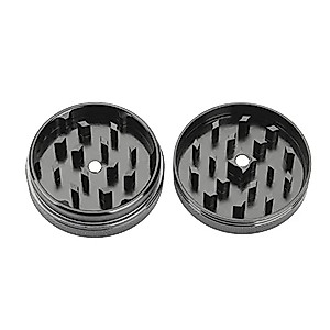 HOMVIDA Manual Spice Grinder - 2 inch Aluminum Portable Size with Magnetic Lid - Black