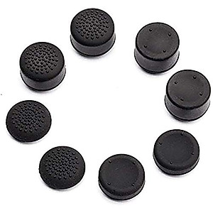 Analog Controller Raised Thumb Stick Grips Thumbsticks Joystick Cap Cover for PS4, PS3, Switch Pro, Xbox one, Xbox 360, Wii U, PS2 Controller (Pack of 8 pcs Black)
