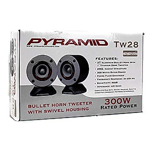 Pyramid TW28 3.75" 600W Super Car Audio Horn Bullet Aluminum Tweeters