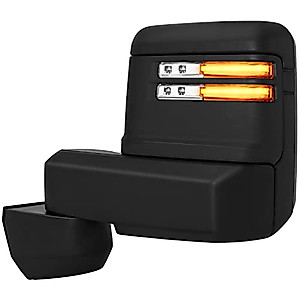 Aintier Towing Mirrors Compatible with 2019-2022 For Chevy Silverado 1500 Pickup Tow Mirrors Power Heated Turn Signal Light Width Puddle Light Running Back-up Light Temp Sensor Black Pair Mirrors