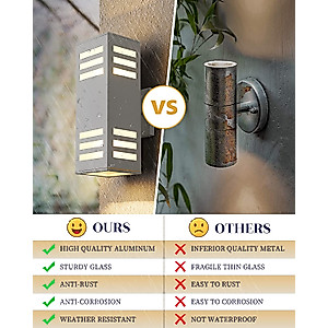 harriet Outdoor Wall Lights, Modern Outdoor Wall Sconces Aluminum Waterproof, 13" Rectangular Porch Light Up and Down Lighting for Outdoor Wall Mount, White