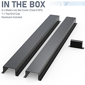 Flamorrow Metal Line Set Cover Kit, Decorative AC Line Cover Kit for Mini Split Air Conditioners and Central AC, Heat Pump Systems, 6 x 4 inch, Black