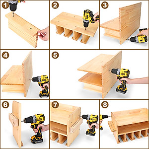 Power Tool Storage, Power Tools Organizer, Cordless Drill Charging Station Wall Mount Five Drill Holder with Screwdriver Rack and Drill Bit Rack Garage Storage Tool Organizer