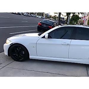 iJDMTOY Euro Dark Smoked Lens Front Bumper Side Markers Compatible With 2009-2012 BMW E90/E91 3 Series LCI Models, Replace OEM Amber Yellow Reflector Assy