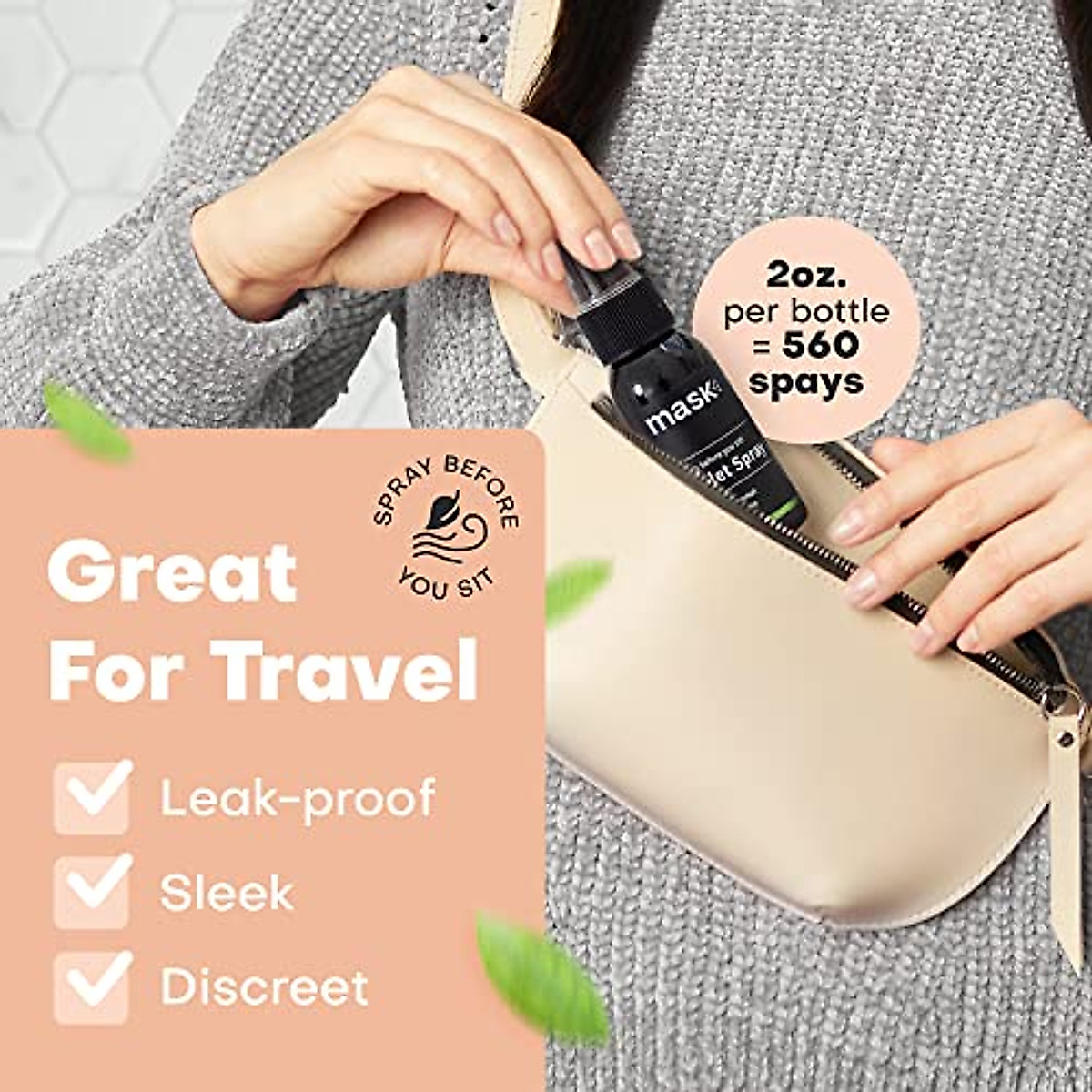 Mask - Toilet Odor Eliminator Spray, Non-Aerosol Odor Neutralizer Spray, Spritz-Before-You-Sit Travel Odor Eliminator, Traps Odors Before You Go, 2 oz, Coconut & Lime Scent, Pack of 3