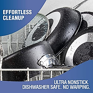 Granitestone Nonstick 14” Frying Pan with Lid Ultra Durable Mineral and Diamond Triple Coated Surface, Family Sized Open Skillet, Oven and Dishwasher Safe, Large, Black