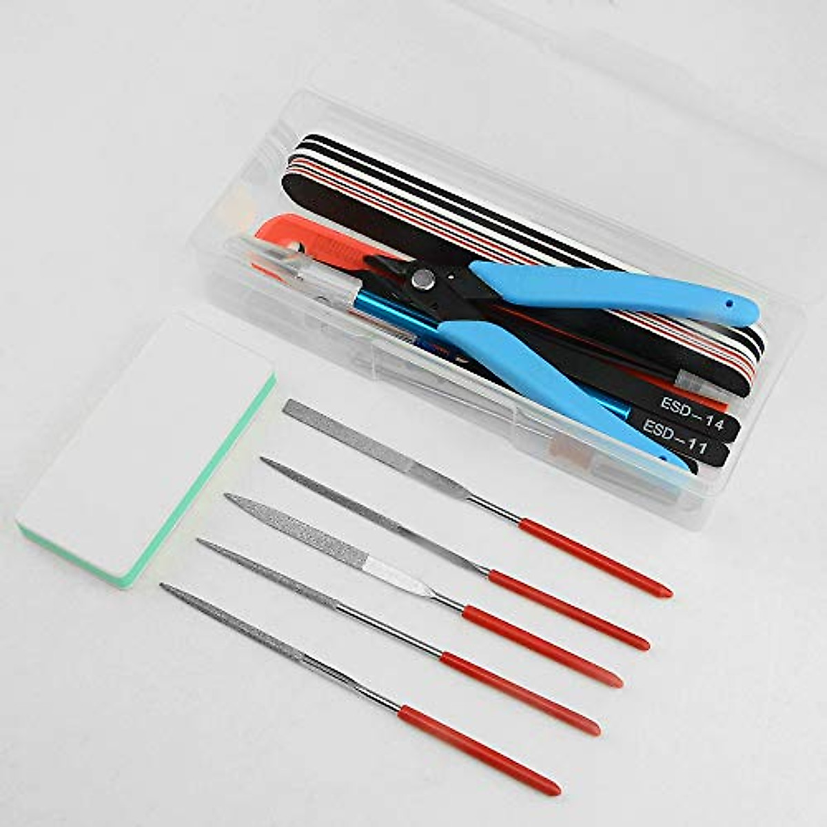 XINGYHENG 25Pcs Model Basic Tools Craft Set for Gundam Model Tools Kit with Plastic Box Model Assemble Car Hobby Model Building Repairing and Fixing DIY Craft Kit