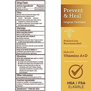 A+D Original Diaper Rash Ointment, Baby Skin Protectant With Lanolin and Petrolatum, Seals Out Wetness, Helps Prevent Diaper Rash, 1.5 Ounce Tube, Packaging May Vary