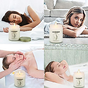 4 Pack Scented Candles Gift Set for Women, Candles for Home Scented, Soy Candle Jar Aromatherapy Lavender Scent Ideal Gifts for Women, Birthday Mother's Day Gift Set, 6.35 oz - Pack of 4
