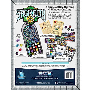 Sagrada Board Game | Family Game for Kids and Adults | Dice Drafting and Placement Strategy Game | Ages 10+ | 1 to 4 Players | by Floodgate Games