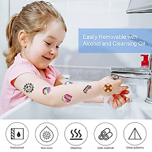 ADXCO 144 Pieces Hippie Tattoos Stickers Hippie Assorted Groovy Hippie Temporary Tattoos Waterproof Love and Peace Sign Hippie Tattoos Hippie Theme Party Tattoos for Hippie Party Favors