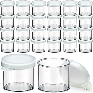 DecorRack 40 Plastic Mini Containers with Lids, 0.5oz, Craft Storage Containers for Beads, Glitter, Slime, Paint or Seed Storage, Small Clear Empty Cups with Lids (40 Pack)