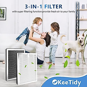KeeTidy 25 Replacement Filters Compatible with MA Air Puri-fier 25 Series B1/S1/W1, H13 True HEPA Filters, 3 in 1 Pre-Filters, 2 Set