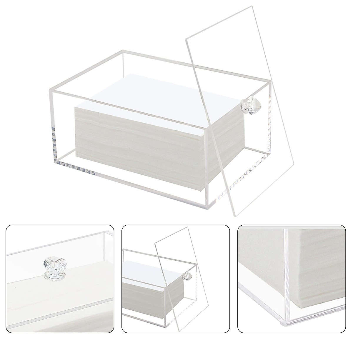 Weiai Acrylic Dryer Sheet Holder, Clear Dryer Sheets Box Container for Laundry Dispenser Storage