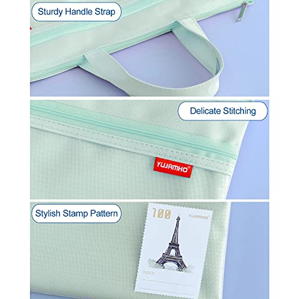 Pocket Small Size Desk Calculator and Large Double Pocket Waterproof File Bag with Handle Bundle