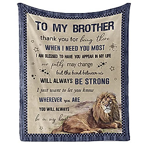 Julazy Gifts for Brother Throw Blanket 60"x 50", Brother Gifts from Sister, Birthday Gifts for Brother, Funny for Brother, Best Graduation Gift Ideas