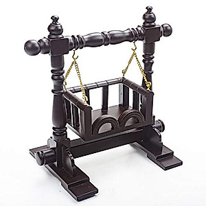 BBRATS Kraftz Handcrafted White Teakwood Jhoola/Jhula for Krishna Janmashtami/Bal Gopal/Ladoo Gopal/Kaanha/Hindola Celebrations