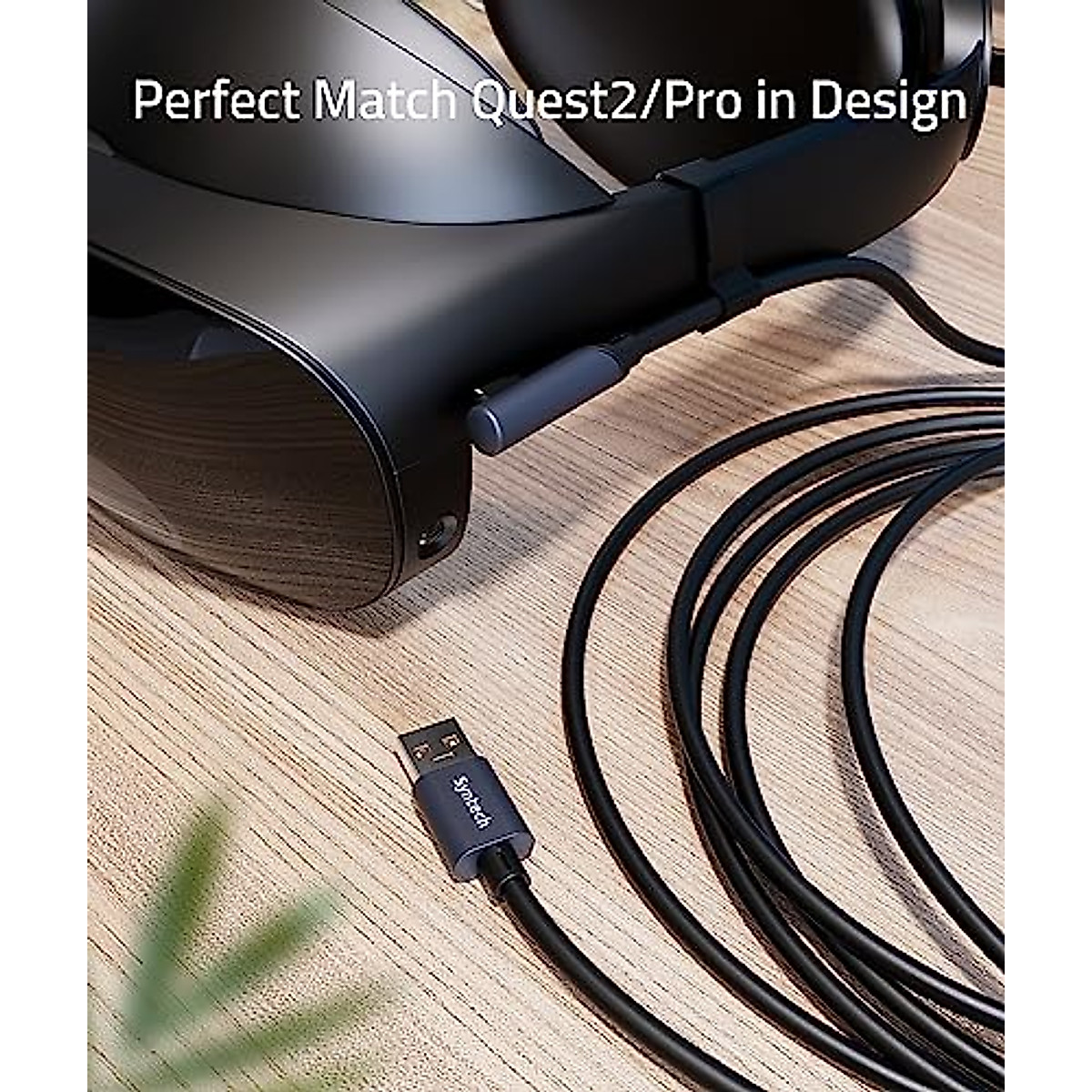 Syntech Link Cable 20 FT Compatible with Quest2/Pro/Pico4 Accessories and PC/Steam VR, High Speed PC Data Transfer, USB 3.0 to USB C Cable for VR Headset and Gaming PC, Black