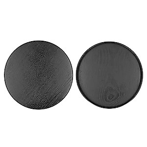 Milltrip Round Wooden Food Fruit Serving Tray Service Plate for Home Kitchen Hotel Use Black(24cm/9.4in)