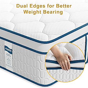 Maxzzz 12 Inch Queen Mattresses, Pocket Spring Firm Hybrid Mattress, Heavier Coils Innerspring for Motion Isolation & Durable Support, Mattress-in-a-Box