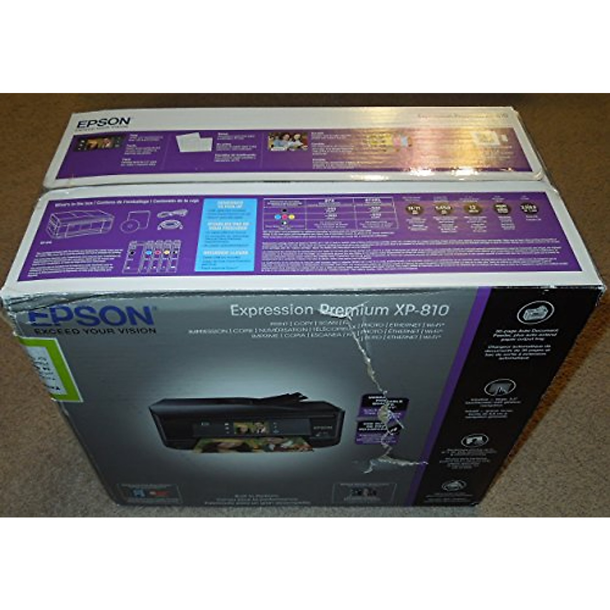 Epson C11CD29201 Expression Premium XP-810 Small Wireless Color Photo Printer with Scanner, Copier and Fax