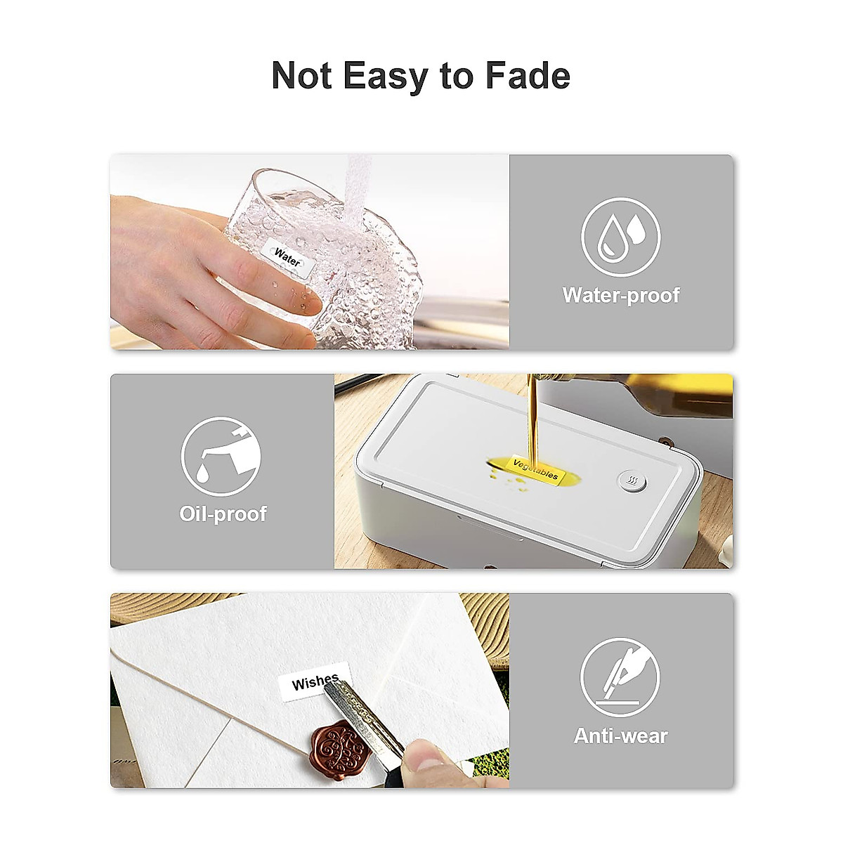 POLONO Thermal Label Maker Tape Adapted P10 Label Maker, Standard Laminated Office Labeling, 15mmx40mm/0.5x1.57inch, 180 Labels/Roll, P10 Thermal Printing Label Paper ( White )