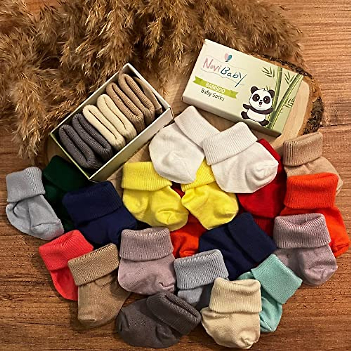 Novibaby Baby Socks 0-6 Months, Infant Ankle Socks for Boys and Girls, Essential Baby Items for Newborns (US, Age, 0 Months, 6 Months, Sweet)