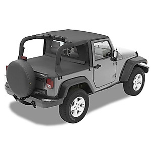 Bestop 5258035 Black Diamond Targa-Style Header Bikini Top for 2007-2009 Wrangler 2DR