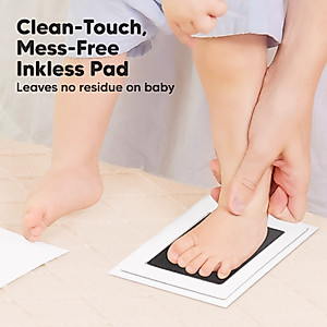 KeaBabies First 5 Years Baby Memory Book Journal & 4-Pack Inkless Hand and Footprint Kit - 90 Pages Hardcover First Year Keepsake Milestone Baby Book for Boys, Girls - Ink Pad for Baby Hand and Footpr