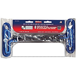 EKLIND 55198 Cushion Grip Hex T-Key allen wrench - 8pc set Metric MM sizes 2-10 (9In shaft)