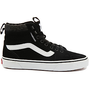 Vans Women's High-Top Sneaker, Suede Black White, 9