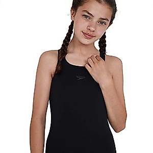 Speedo Essential Endurance+ Medalist Girls Swimsuit Age 5-6 Black