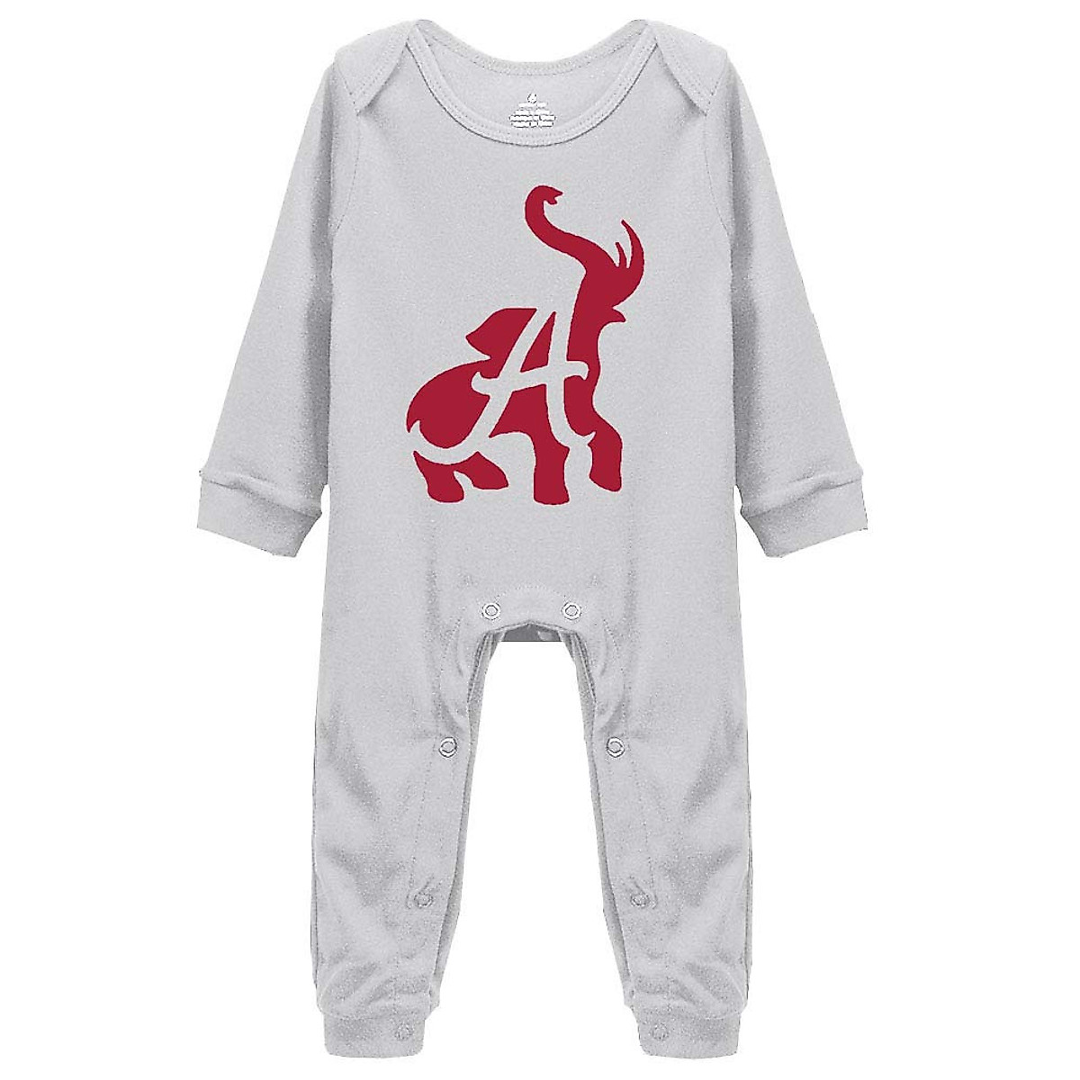 Alabama Tide Elephant Infant Unisex Long Sleeve Rompers Gray