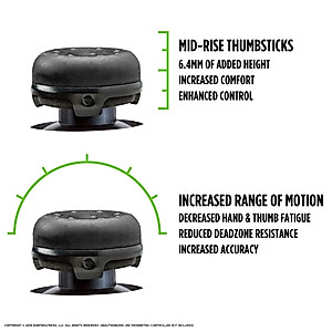 KontrolFreek CQC for Playstation 4 (PS4) and Playstation 5 (PS5) Controller | Performance Thumbsticks | 2 Mid-Rise Concave | Black