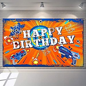 Dart War Happy Birthday Backdrop Birthday Party Decorations Dart Theme Party Photo Background Birthday Table Decorations for Kids Boys Birthday Party