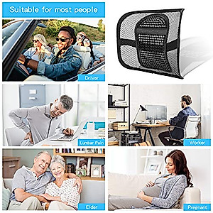ACVCY Lumbar Mesh Support for Office Chair or Car Seat, Breathable Comfortable Back Support for Office Chair Lumbar Support Cushion for Car Seats Office Chair Car Lumbar Cushion 12” x 16”