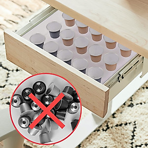 XIAOMANSHANGWU Coffee Pod Holder Organizer Tray,Clear Acrylic Coffee Pod Organizer for 30 Nespresso Capsule Pods,Countertop or In Drawer Storage for Office,Home or Kitchen, 30 Pods