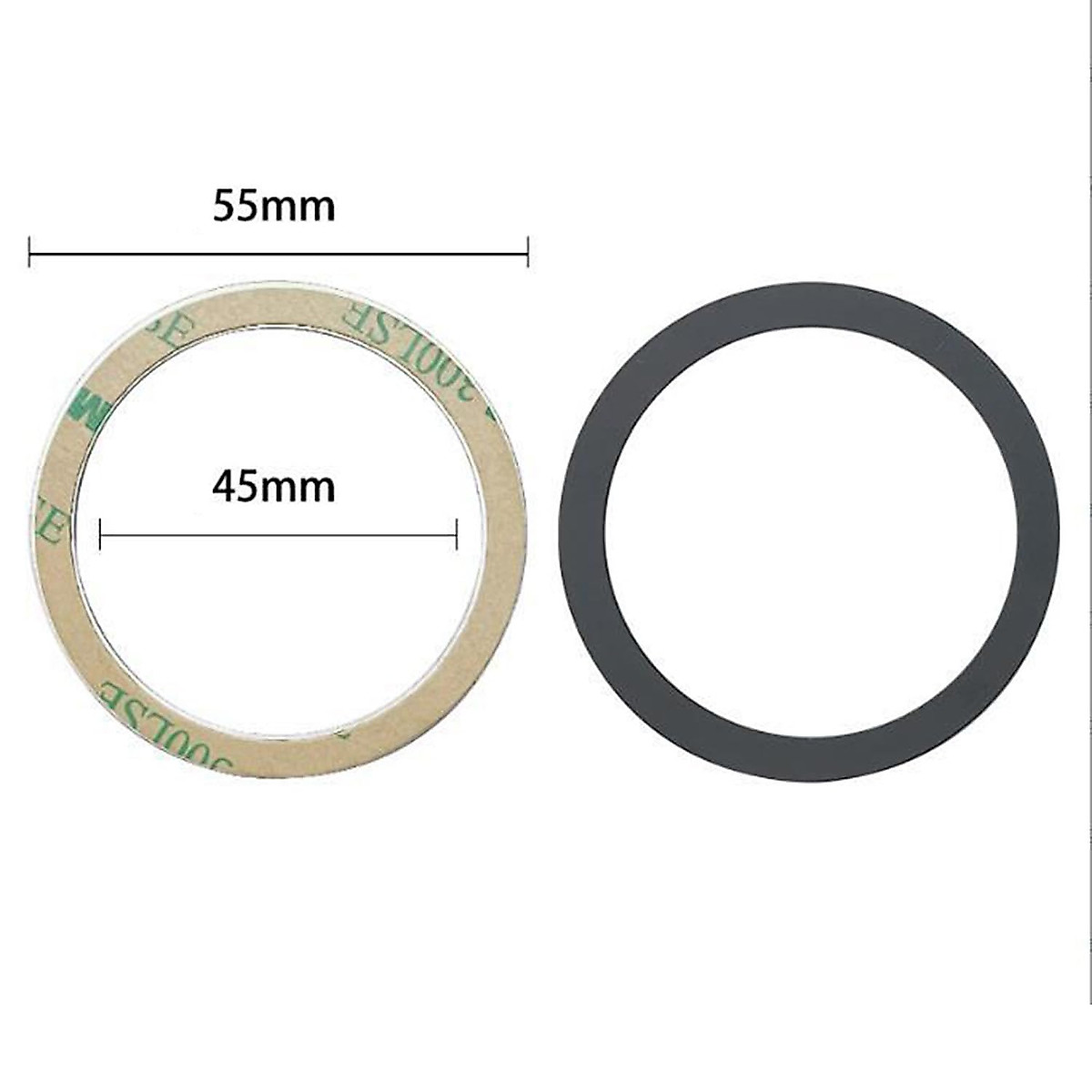 TENOC Universal Metal Ring Sticker for Magnetic Charger Compatible with iPhone/Samsung/Android All Cellphones, Magnetic Mount/Phone Holder Conversion Accessories, 3Pcs, Black