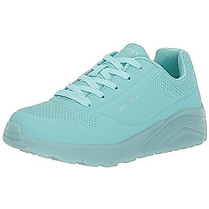 Skechers Kids Girls Uno Ice Sneaker, Turquoise, 2 Little Kid
